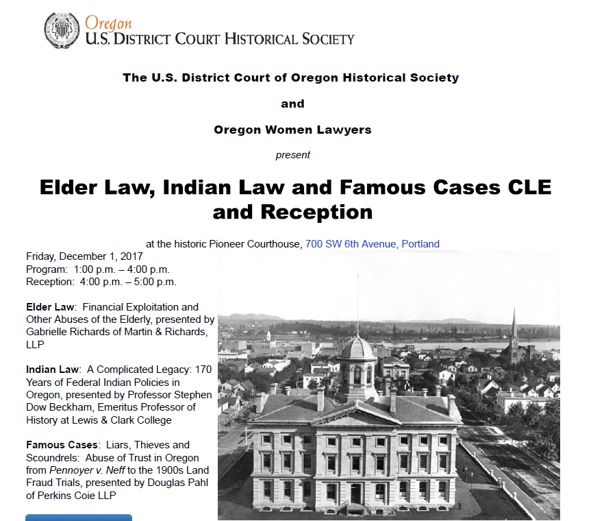 Famous Case CLE – The U.S. District Court of Oregon Historical Society